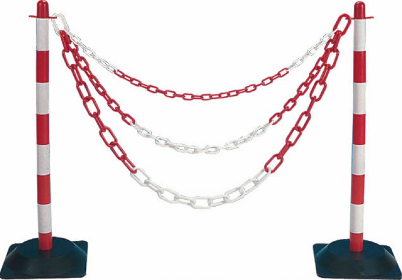 Cadenas de plastico de señalización.